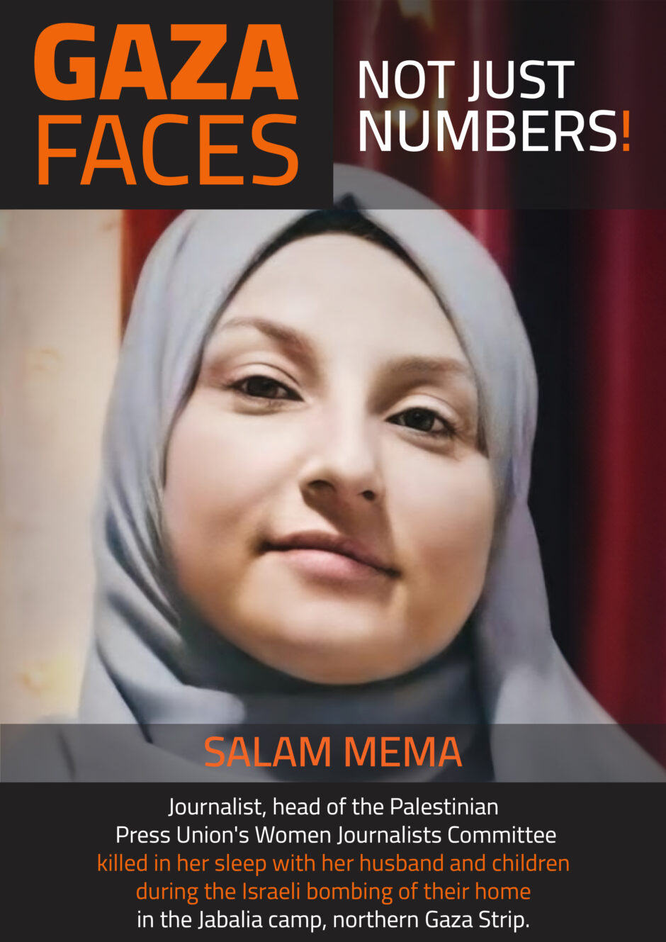 SALAM MEMA, journalist – Gaza, des visages, pas que des nombres