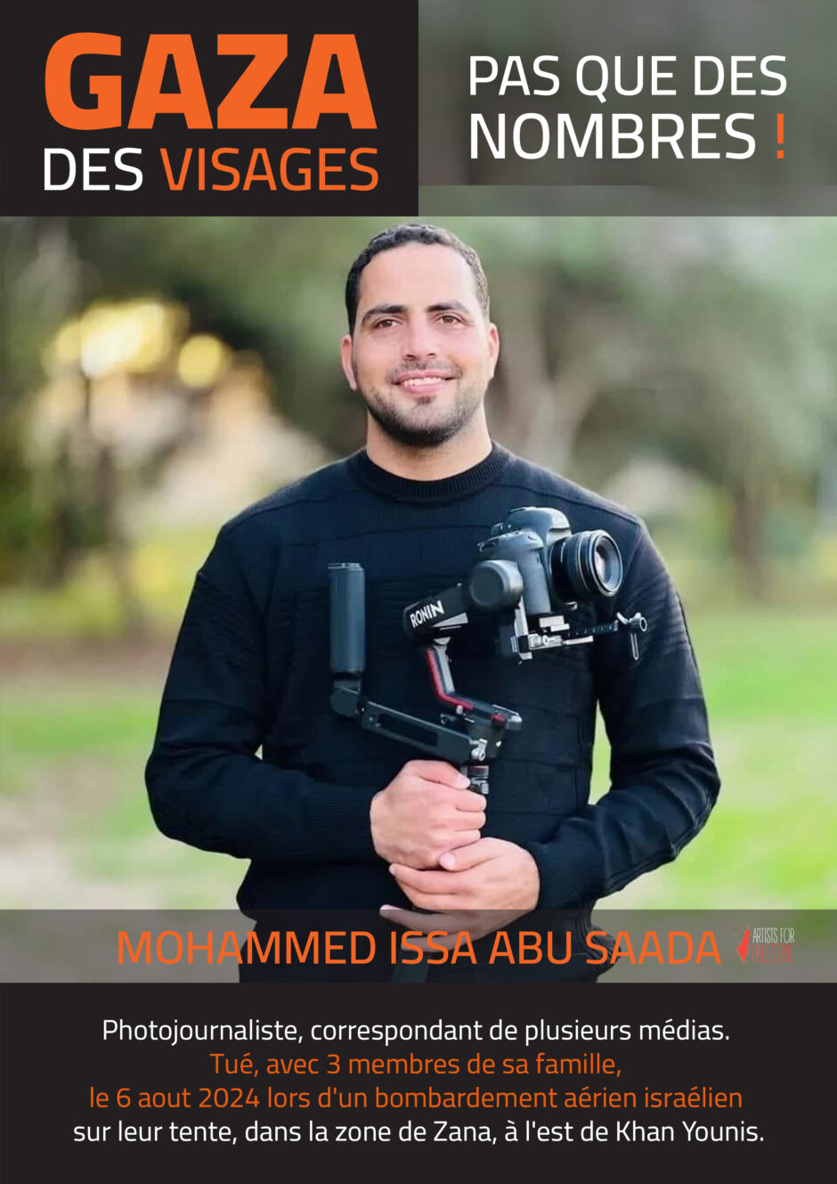MOHAMMED ISSA ABU SAADA, photojournaliste – Gaza, des visages, pas que ...